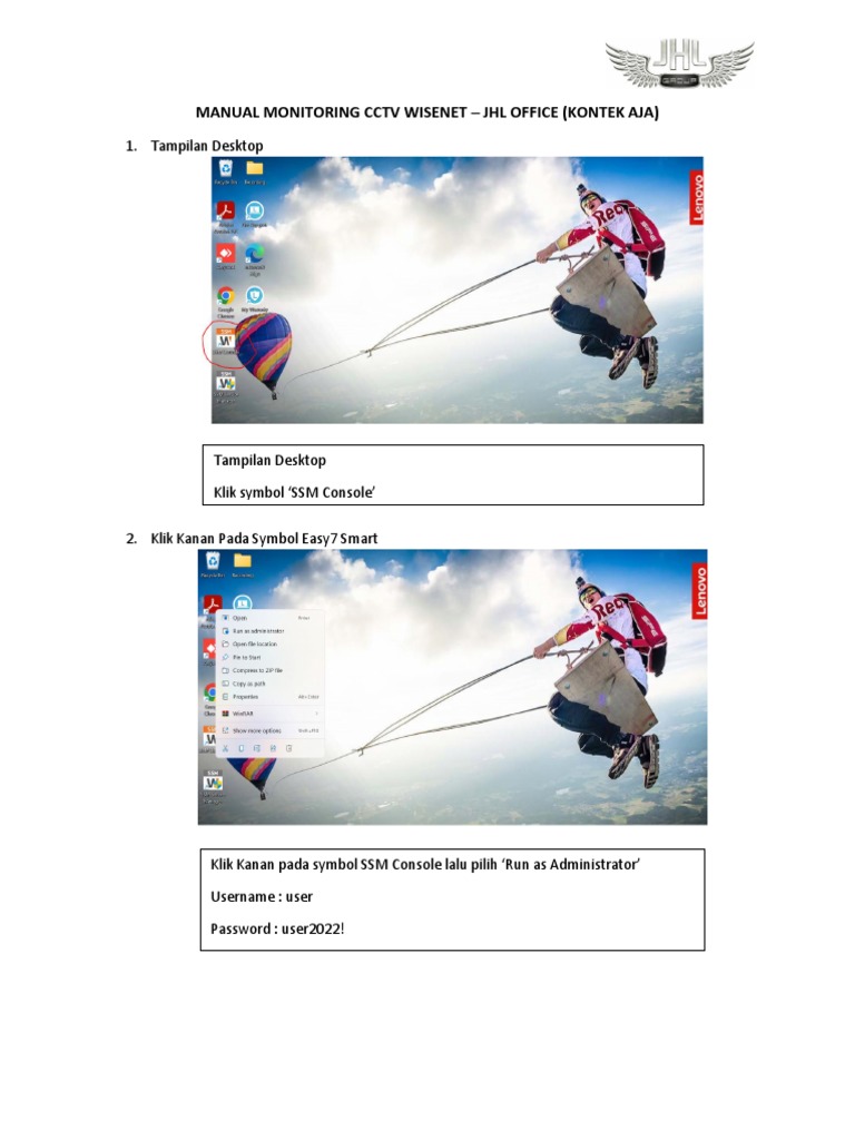 Panduan Monitoring CCTV Wisenet JHL Office | PDF | Griya & Taman | Komputer
