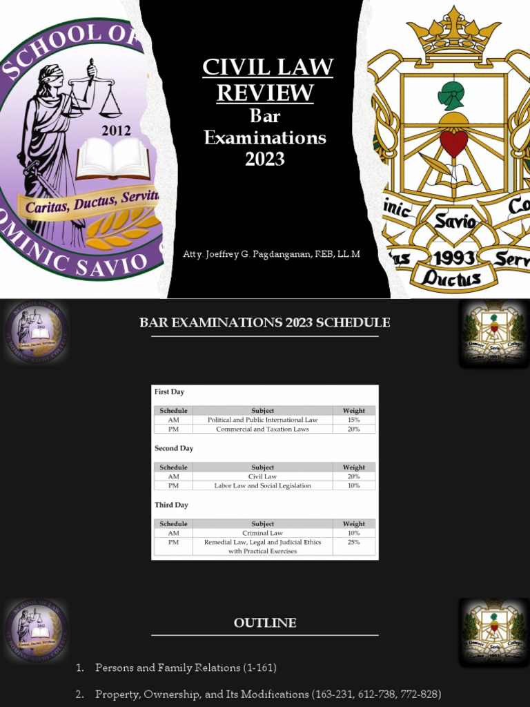 Civil Law Bar Lecture 2023 Prop - Persons | PDF | Concurrent Estate ...