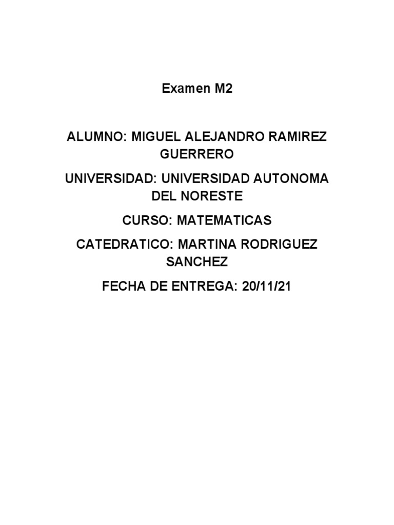Examen M2 Miguel Alejandro Ramirez Guerrero | PDF