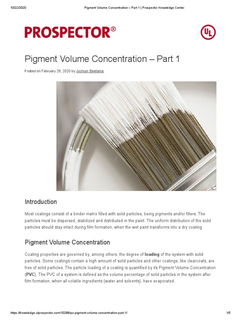 Pigment Volume Concentration - Part 1 - Prospector Knowledge Center ...