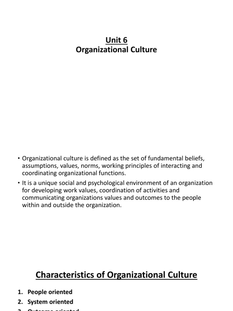 Principle of Management (Organizational Culture) | PDF | Organizational ...