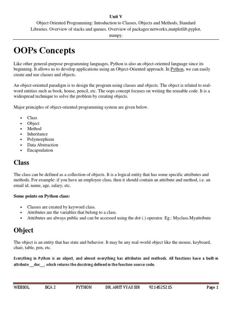 Unit 5 Python Pdf Object Oriented Programming Queue Abstract Data Type 
