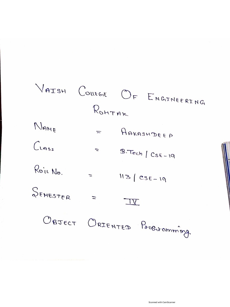 OOPS Notes 4th Sem | PDF