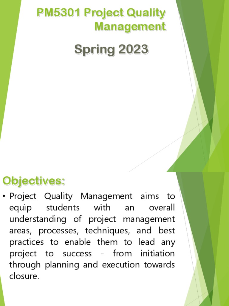 L01-Project Quality Management | PDF | Project Management | Economies