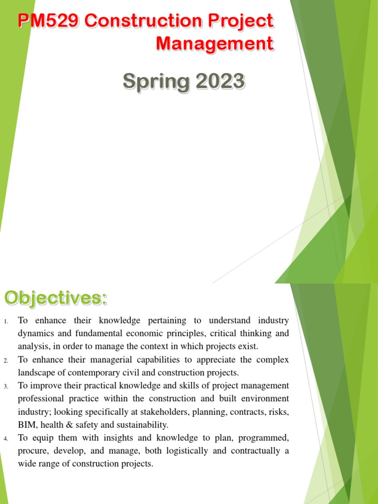 L01-Project Construction Management | PDF | Project Management ...