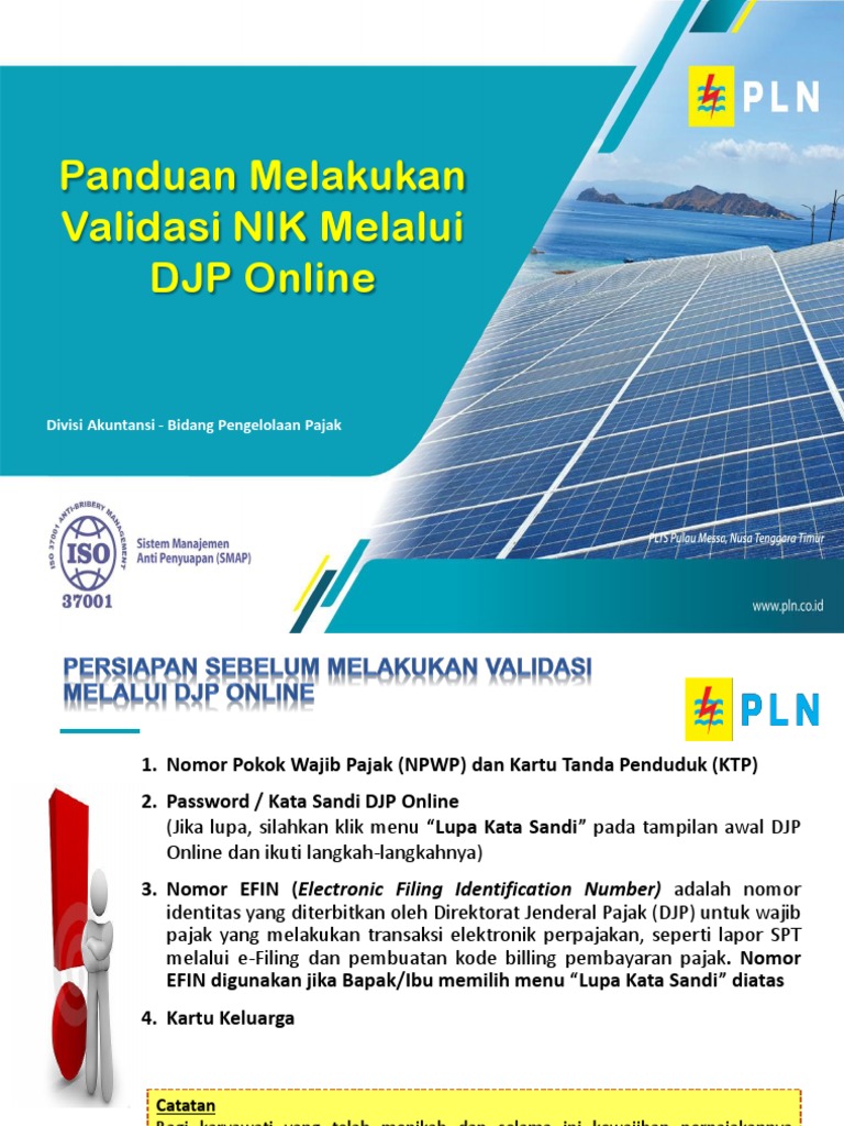 Panduan Validasi NIK DJP Online PDF | PDF