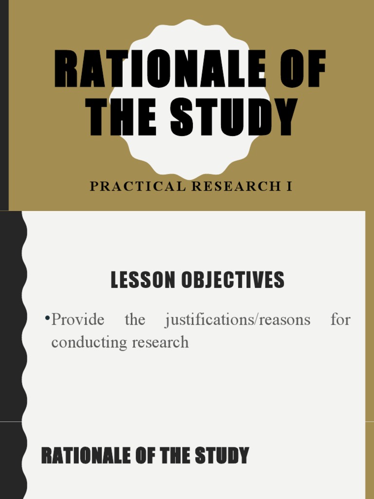 Rationale of The Study | PDF
