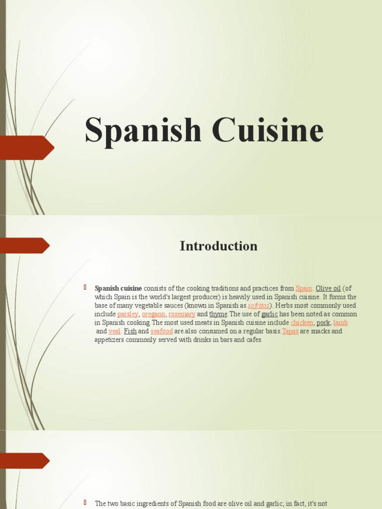 Overview of Spanish Cuisine Essentials | PDF | Spanish Cuisine | Food ...