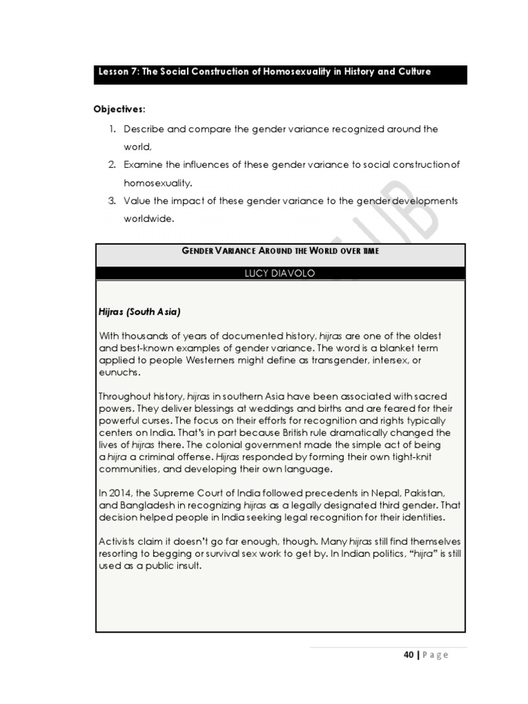 Unit 1 Lesson 7 | PDF | Transgender | LGBTQIA+ Studies