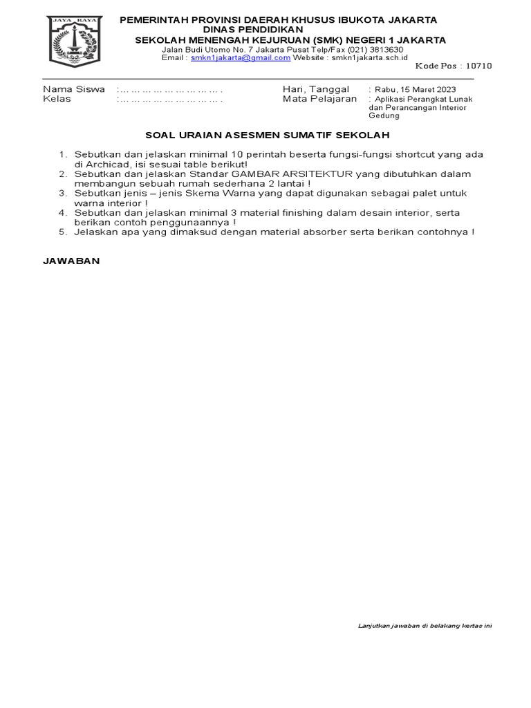 Soal Uraian Aplikasi Perangkat Lunak | PDF