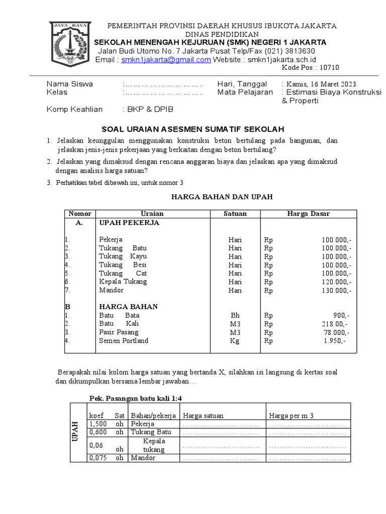 Soal Uraian Ebk | PDF
