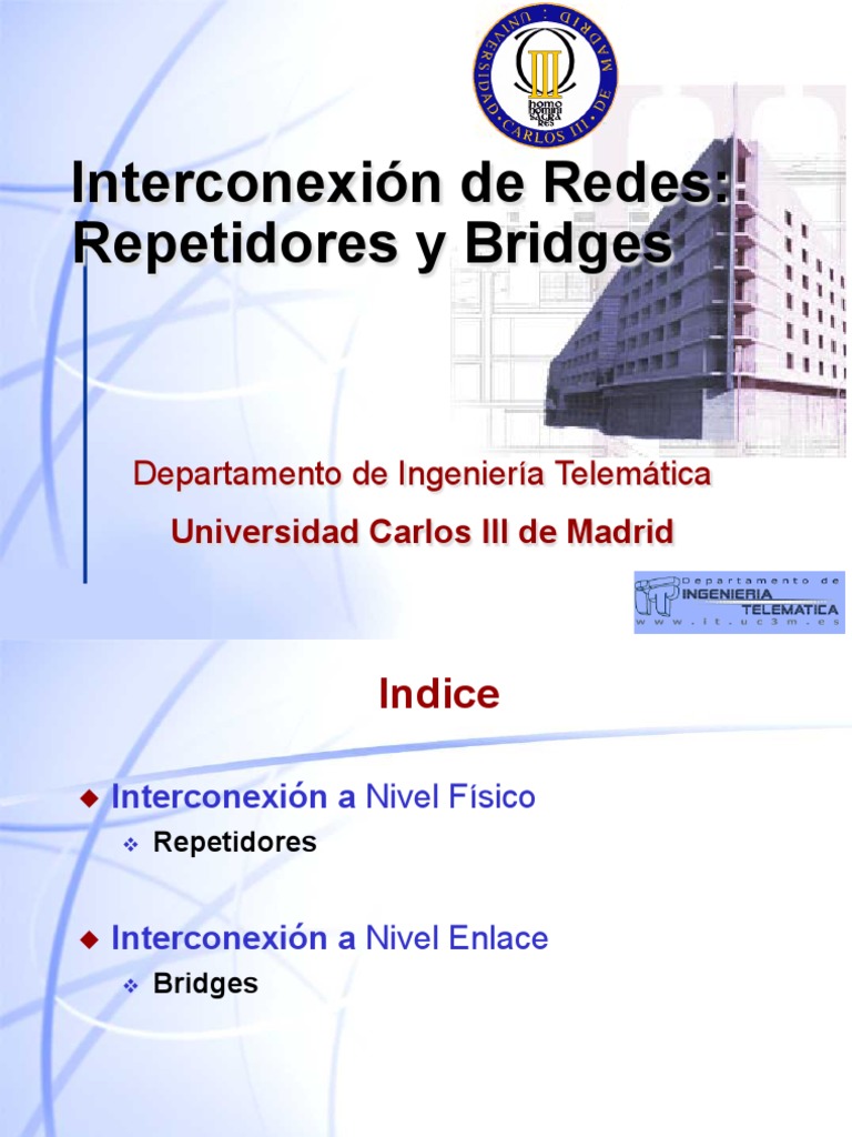 Repetidores y Bridges en Redes Telemáticas | PDF | Redes de ...