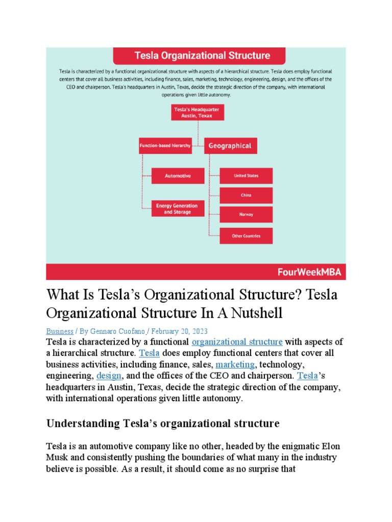 Tesla Reading Material | PDF | Elon Musk | Organizational Structure