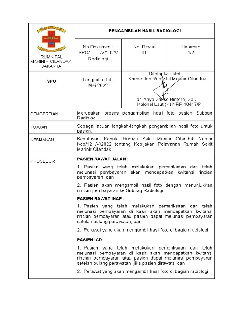 Spo Pengambilan Hasil | PDF