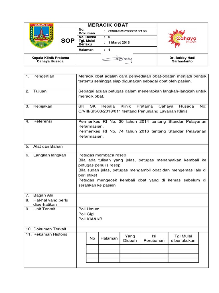 Sop Meracik Obat | PDF