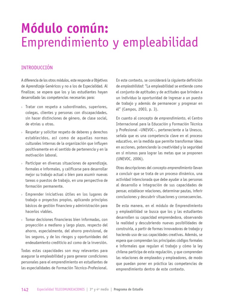 Planes y Programas Emprendimiento y Empleabilidad | PDF | Iniciativa ...