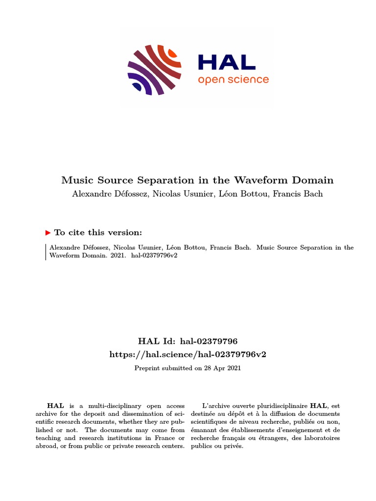 Demucs PDF | PDF | Deep Learning | Algorithms