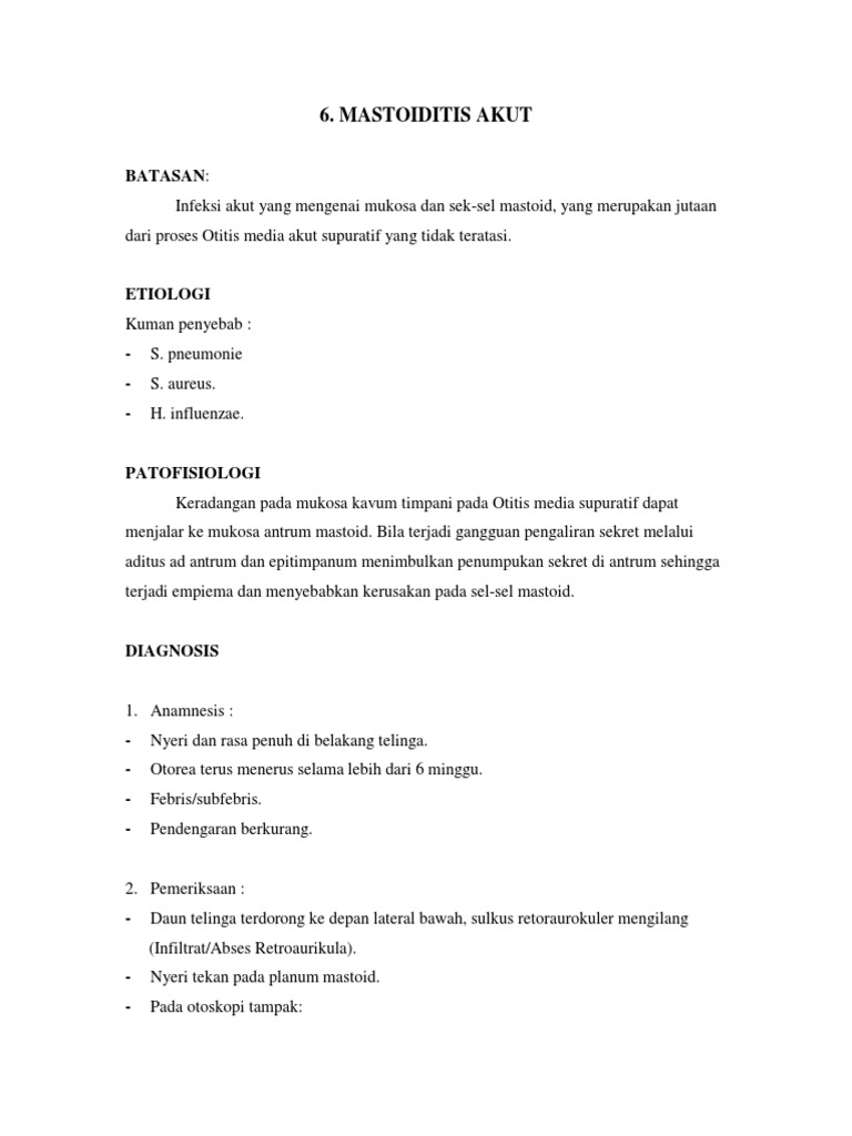 0T6-Mastoiditis Akut | PDF