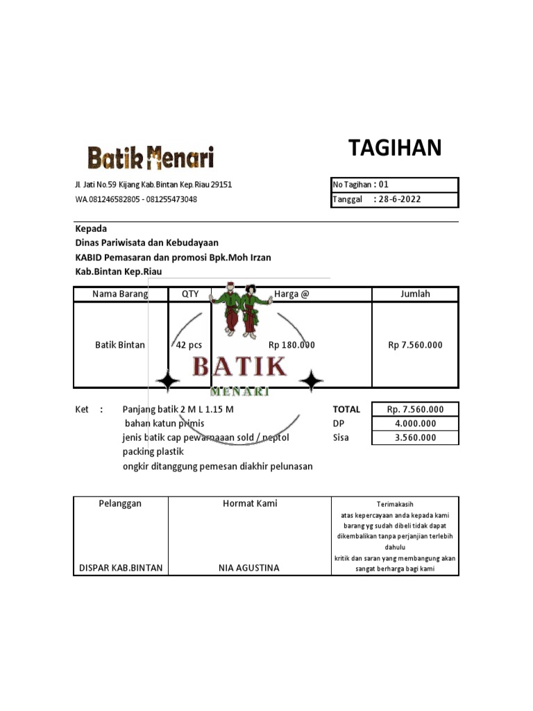 Invoice Tagihan 1 | PDF