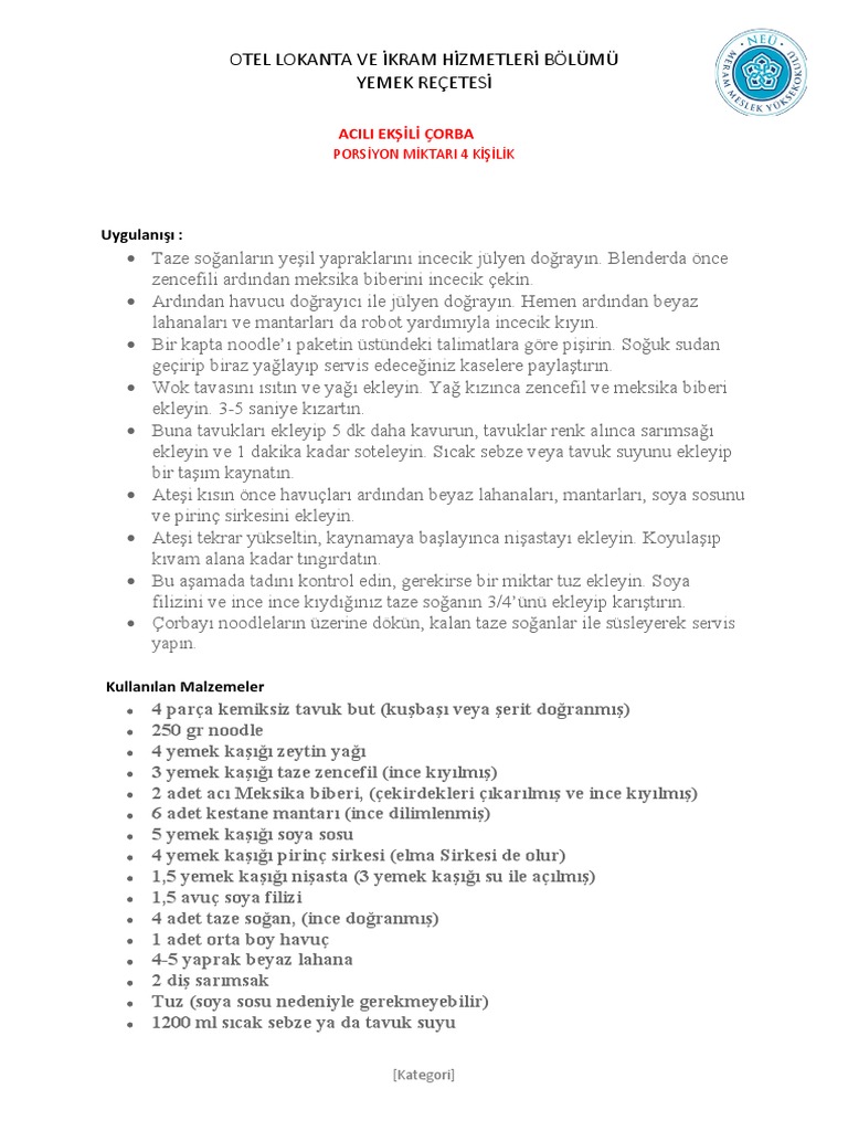 Acili Ekşi̇li̇ Çorbasi | PDF