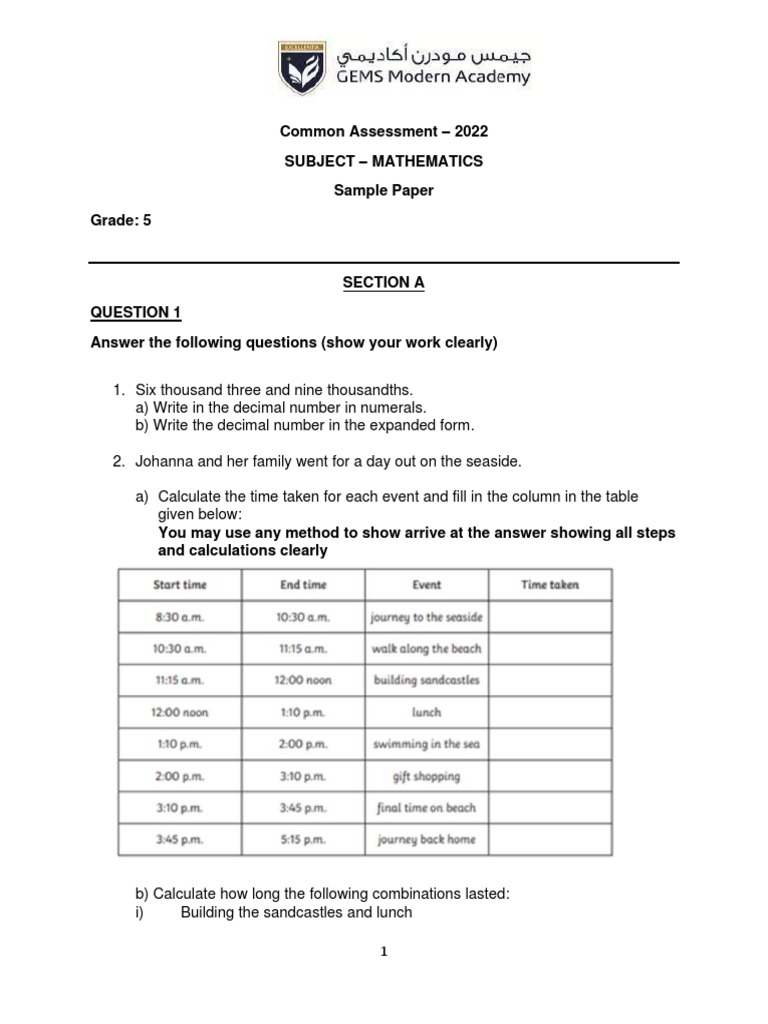 Revision Paper 2023 | PDF | Numbers | Decimal