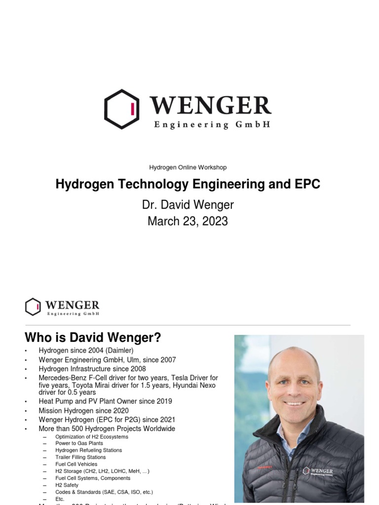 Wenger Engineering Hydrogen Online Workshop 2023 | PDF | Energy Storage | Fuel Cell
