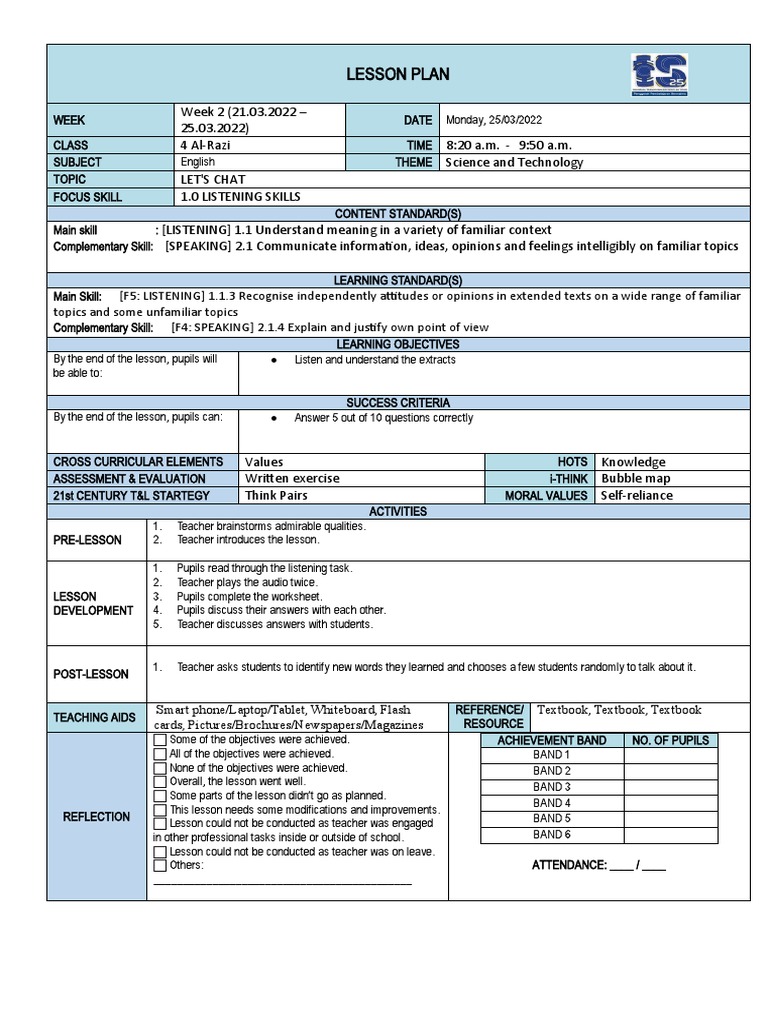 Form Listening Lesson Plans | Download Free PDF | Lesson Plan | Teachers