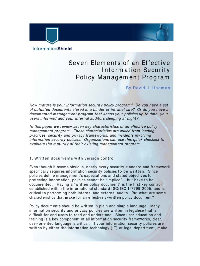 Seven Elements of Effective Policy Management | Download Free PDF ...