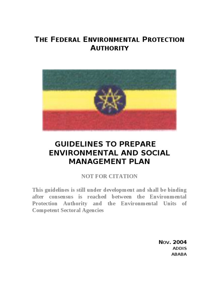 Republic of Ethiopia (2004) Guidelines To Prepare Environmental and ...