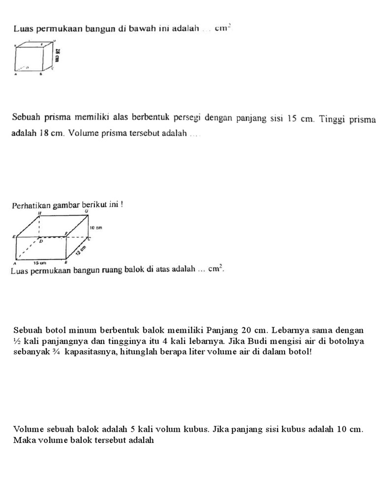 Volume Botol dan Bangun Ruang Lainnya | PDF