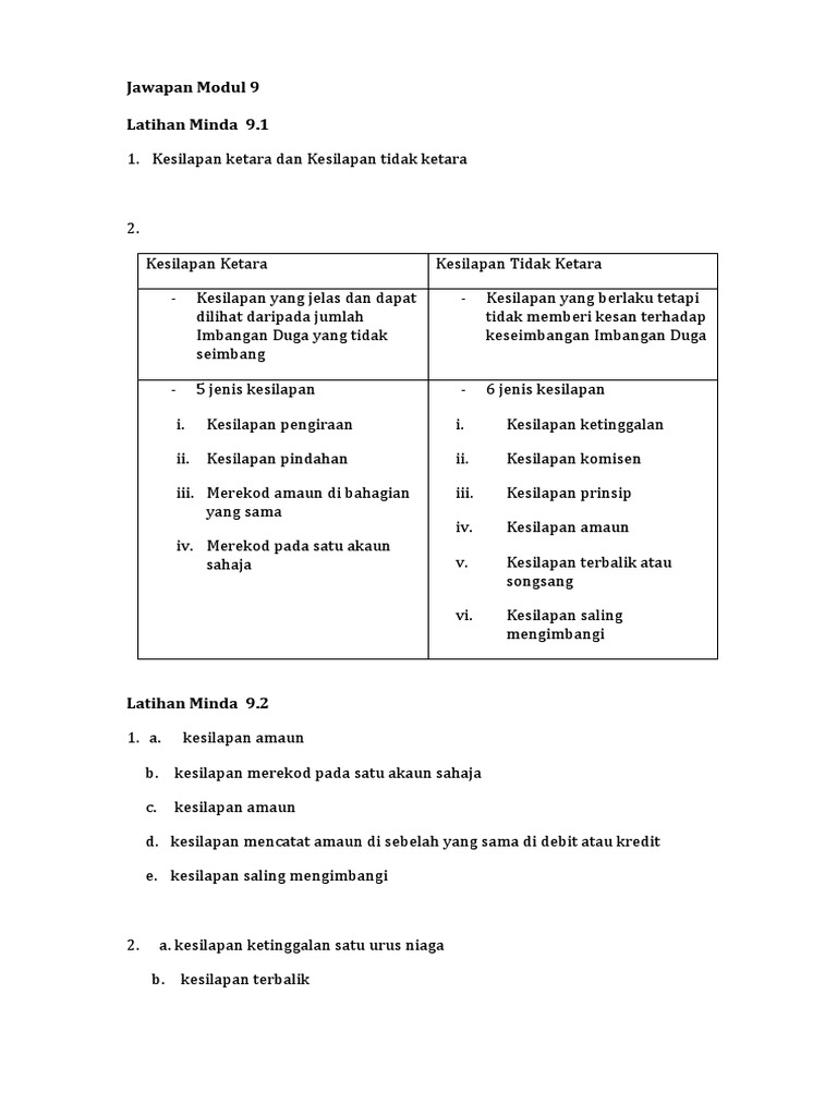 Jawapan Modul 9 | PDF