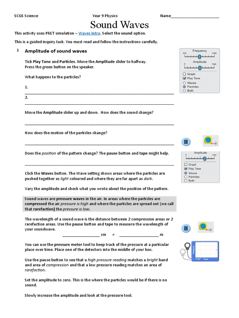 Y9 Physics 4.2 - Sound Waves W - S 1 | PDF | Wavelength | Waves