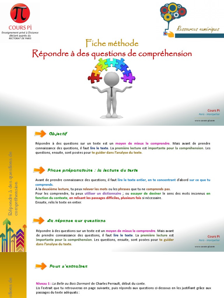 Méthode Répondre Questions Compréhension | PDF | Fées | La Belle au ...