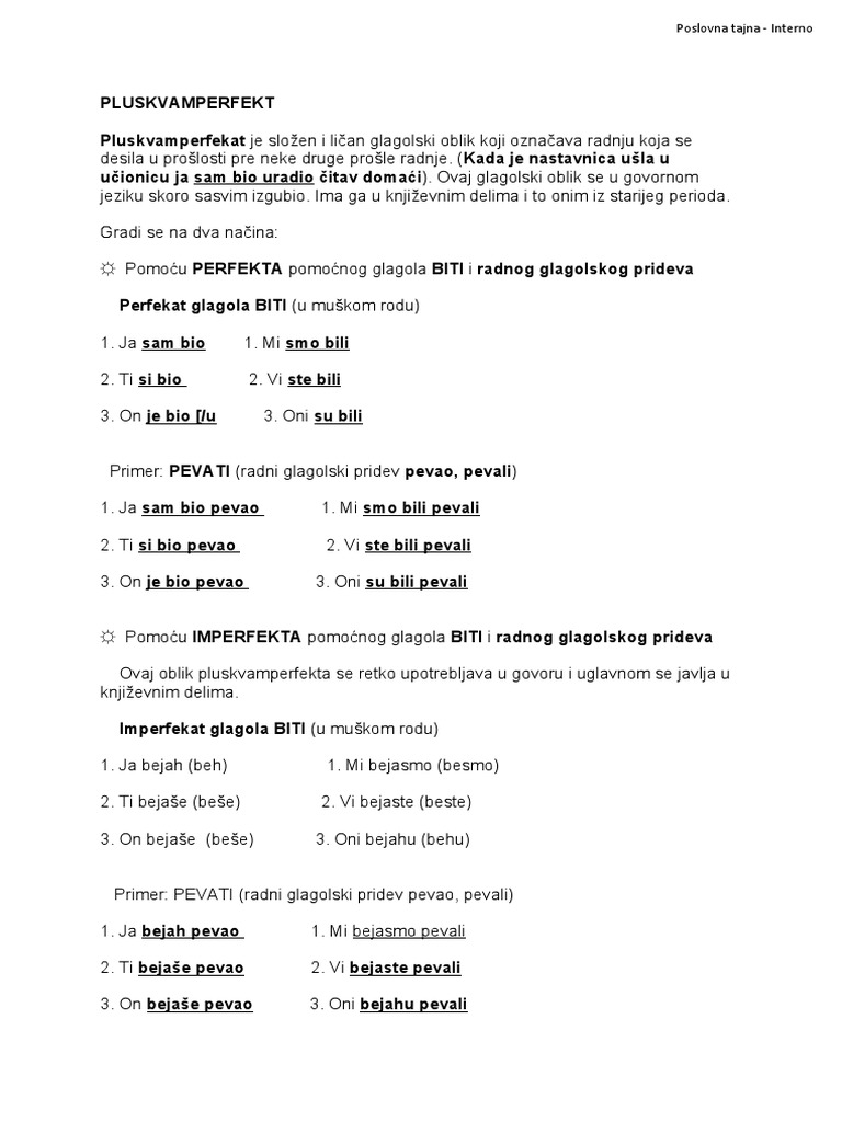 PLUSKVAMPERFEKT 6. razred | PDF