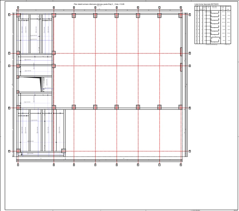 Plan Detalii Armare Inferioara Placa Peste Etaj 2 | PDF