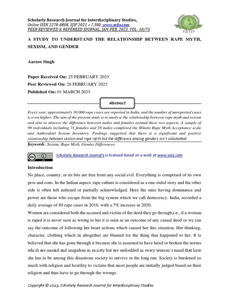 Arzoo Singh | PDF | Sexism | Rape