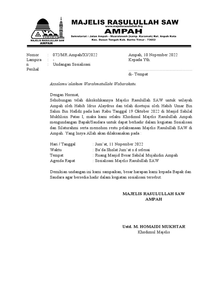 Undangan Majelis Rasulullah | PDF