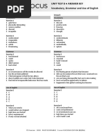 Focus 4 Unit 5 Test Answer Key | PDF