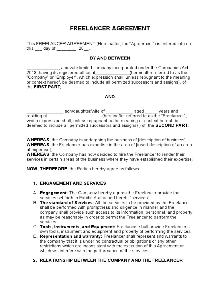 Freelancer Agreement Template | PDF | Trade Secret | Legal Remedy