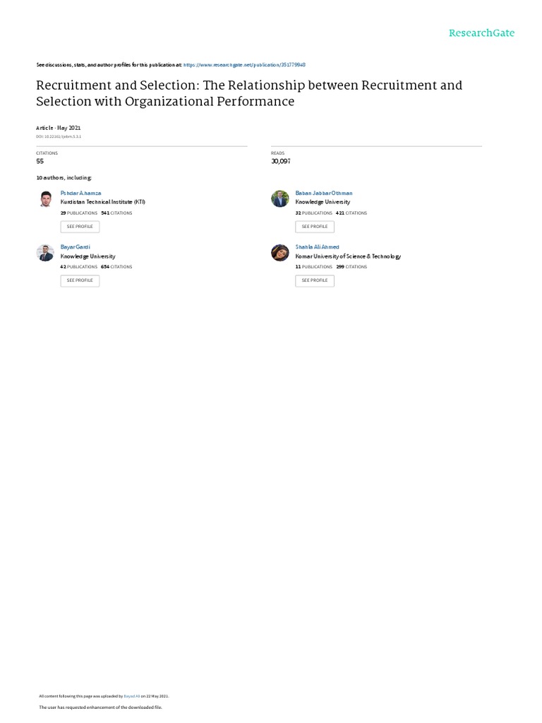 Recruitmentand Selection | PDF | Recruitment | Survey Methodology