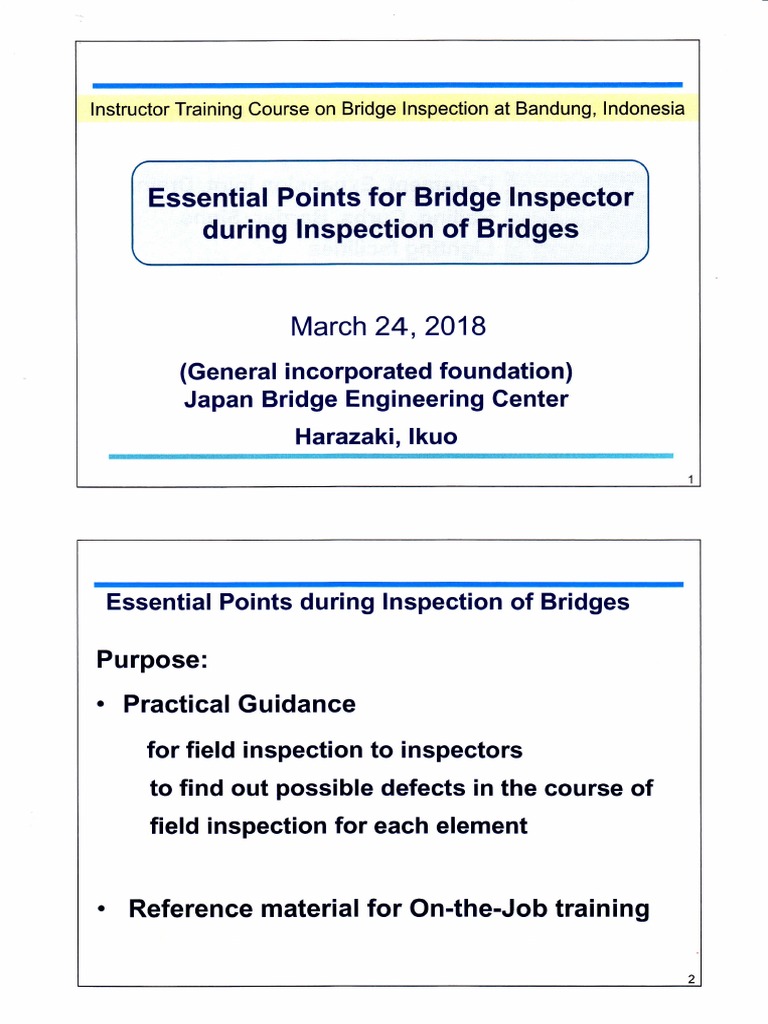 3. Essential Points for Bridge Inspector during Inspection of Bridge ...
