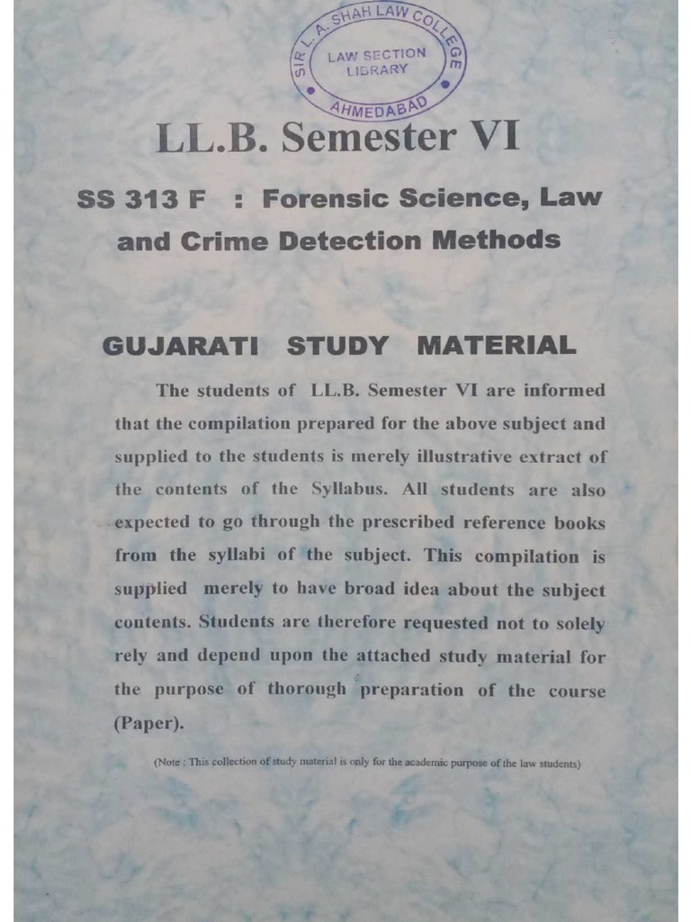 Forensic Scince Law and Crime Detection Methods - PDF PDF | PDF