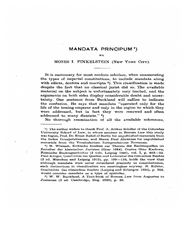 Mandata Principum 1) | PDF