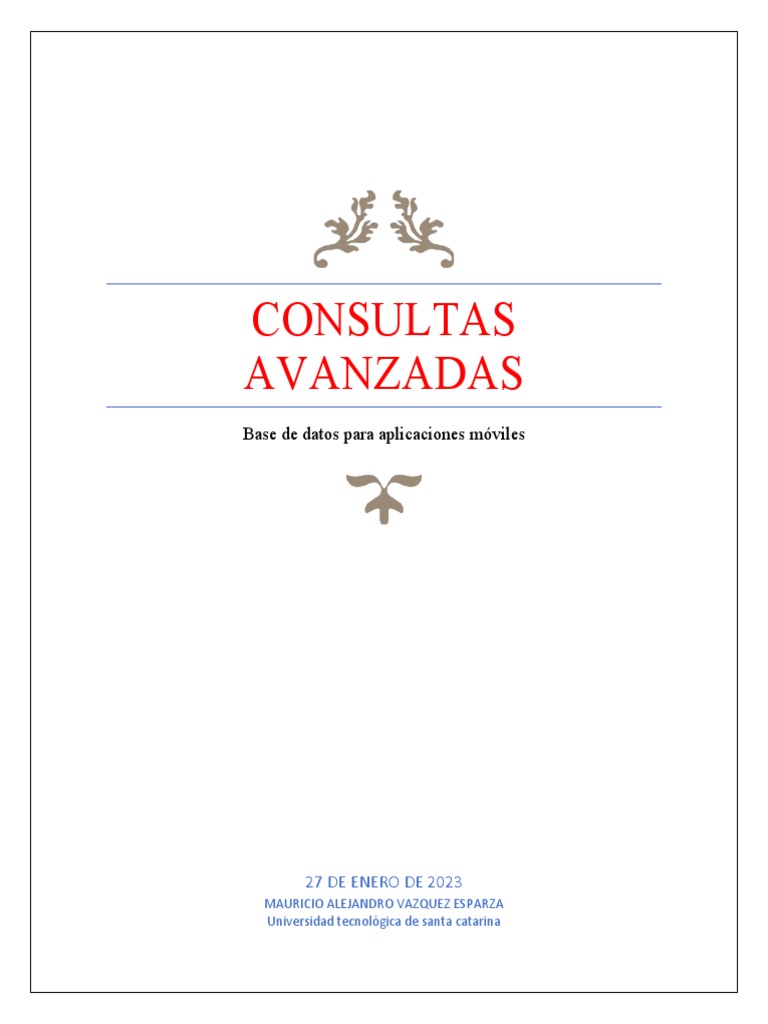 Consultas Avanzadas | PDF | SQL | Datos
