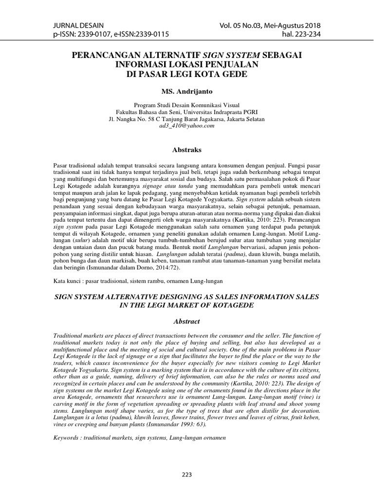 Desain Sistem Rambu Pasar Legi Kotagede | PDF