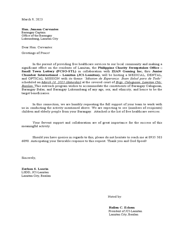Letter Barangay | PDF | Philippines