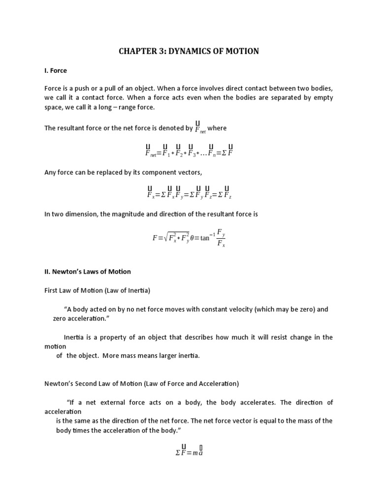 Dynamics of Motion | PDF | Force | Friction