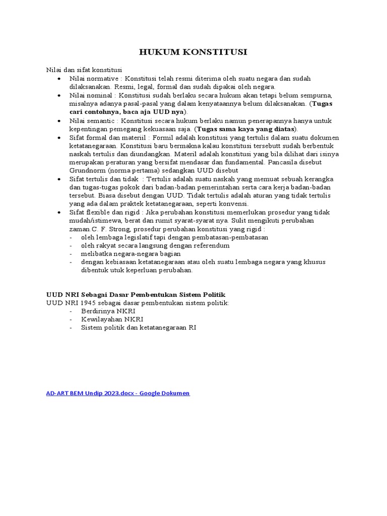 Pemahaman Konstitusi dan UUD | PDF