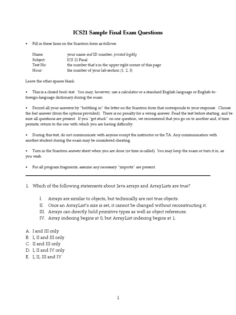 Sample Final Pdf Method Computer Programming Class Computer Programming 