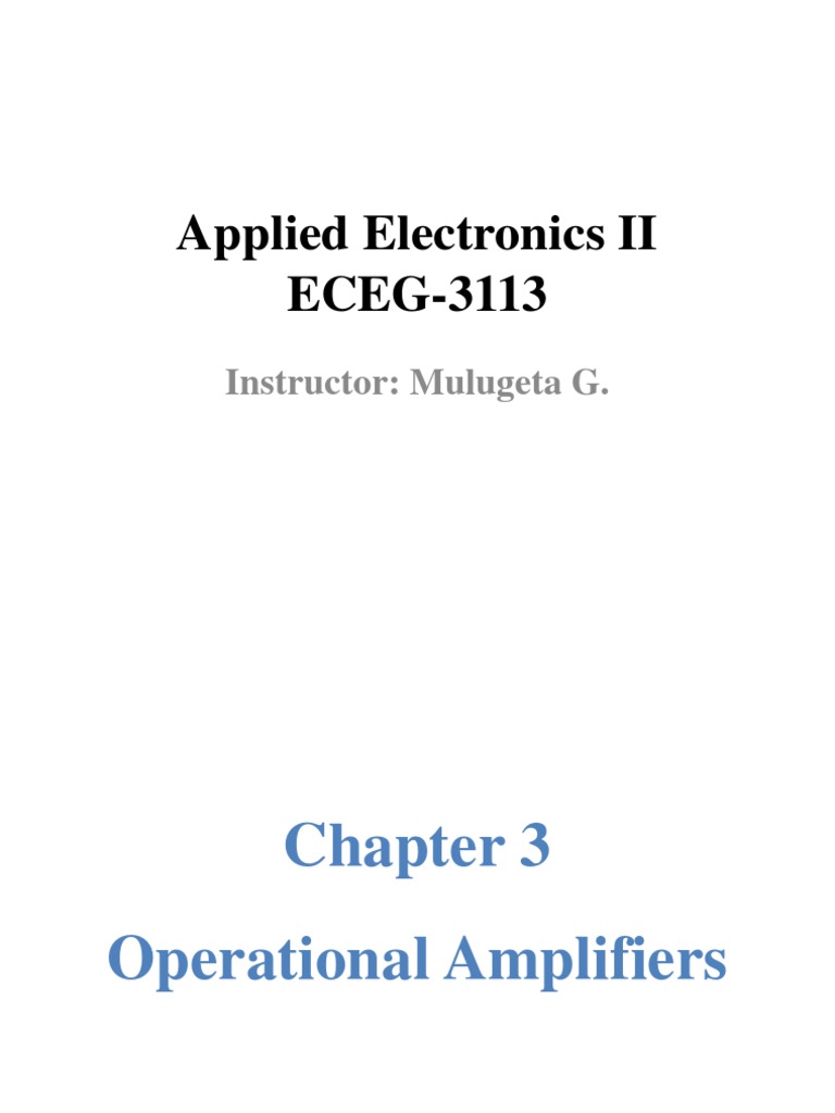 Operational Amplifiers Overview | PDF | Operational Amplifier | Amplifier